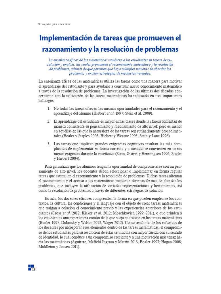 Tareas (NCTM) | PDF | Pensamiento | Memoria