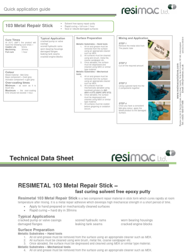 Product Specification Data Sheet - Resimac 103 | Download Free PDF ...