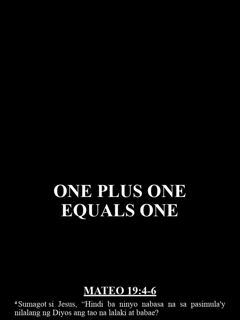 One Plus One Equals One | PDF