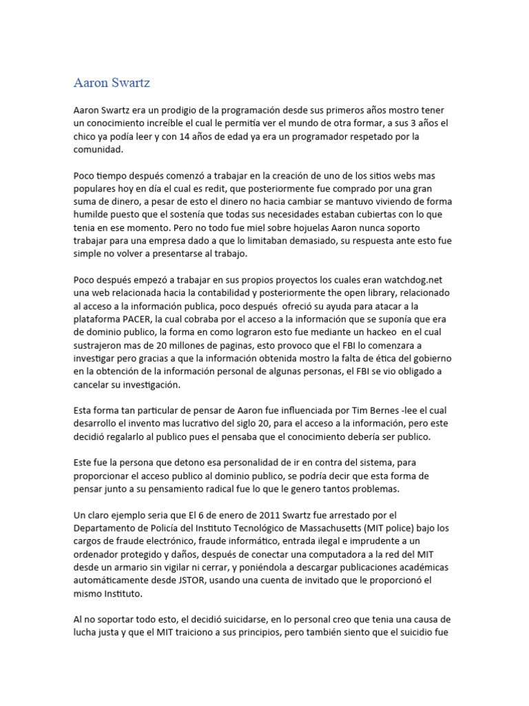 Aaron Swartz | PDF | Informática