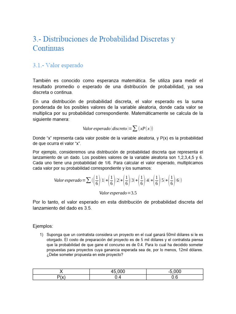 valor_esperado_distribución_binomial | PDF | Teoría de probabilidad | Valor esperado