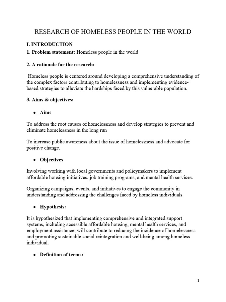 Research of Homeless People in The World 3 | PDF | Homelessness ...