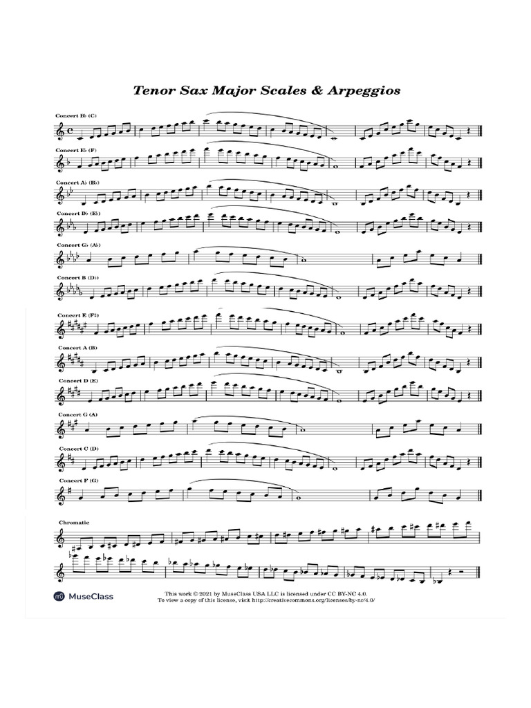 Tenor Sax Major Scales and Arpeggios_1 | PDF