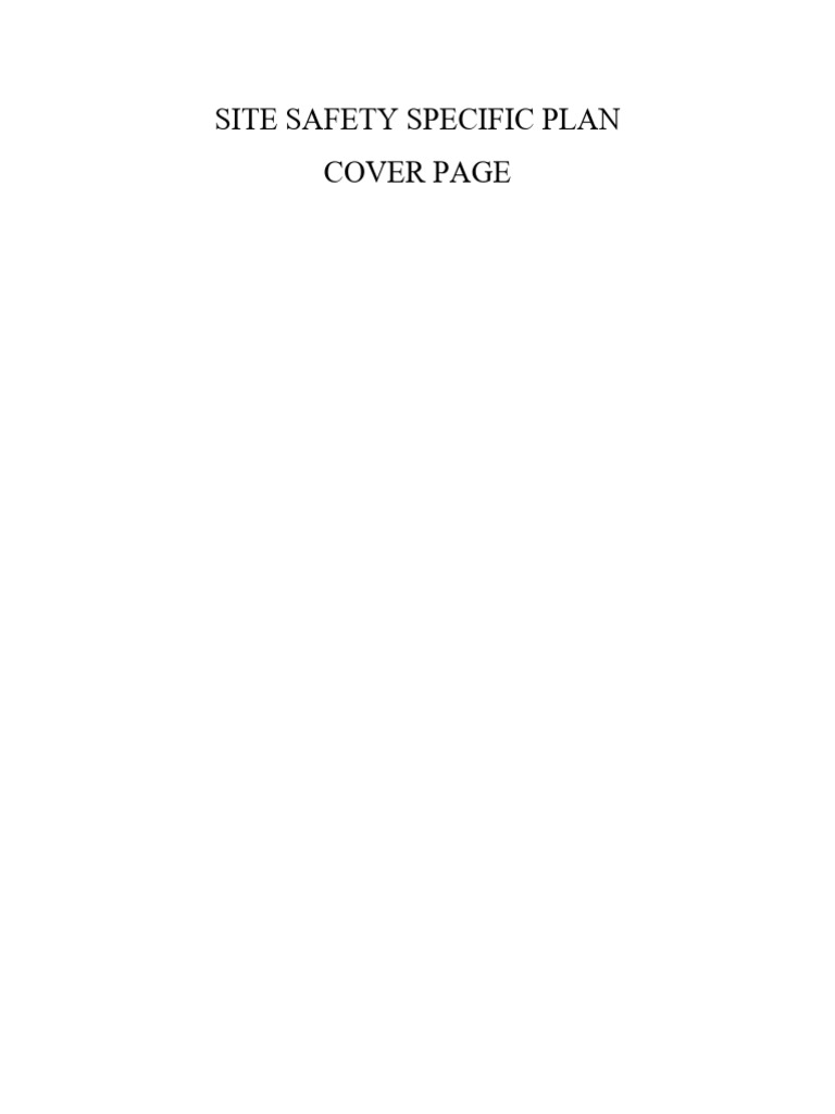 Site Safety Plan Overview and Guidelines | PDF