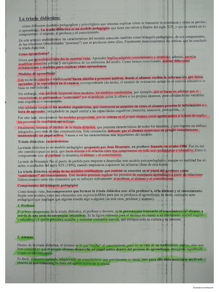 La Triada Didactica | PDF