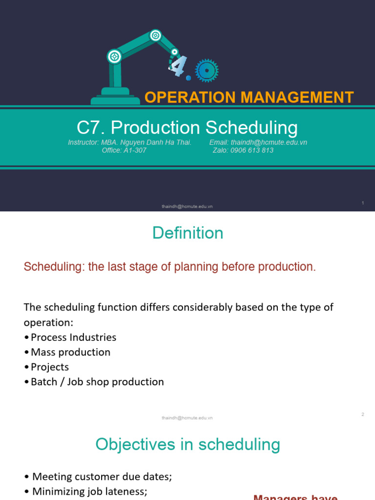 C7 - Production Scheduling RSV | PDF | Scheduling (Production Processes)