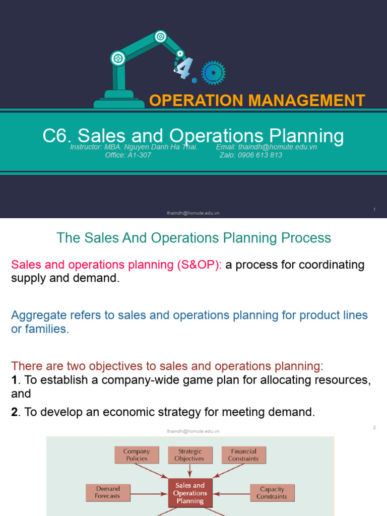 C6 - Sales and Operations Planning - Capacity Planning and Aggregate ...