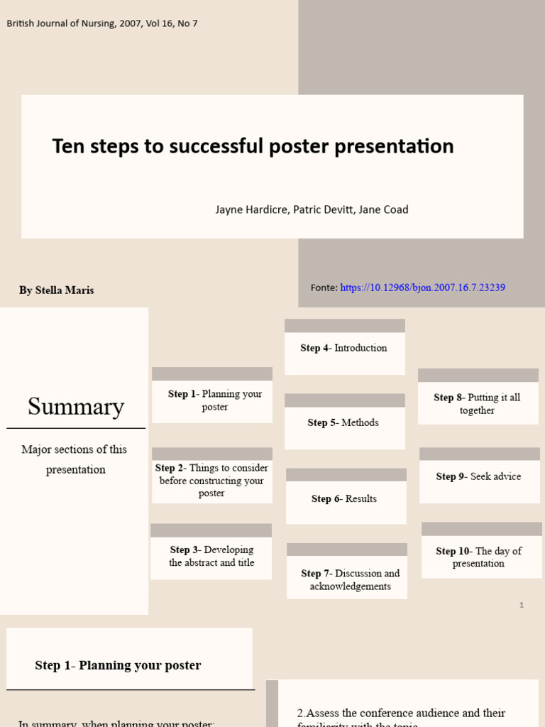 Ten Steps for Effective Poster Presentations | PDF | Learning | Social ...
