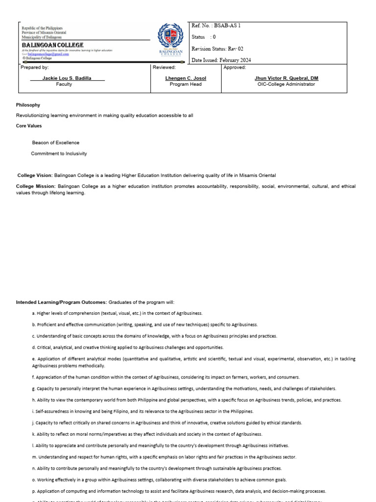 BSAB-Intro To Animal Science | PDF | Learning | Agribusiness