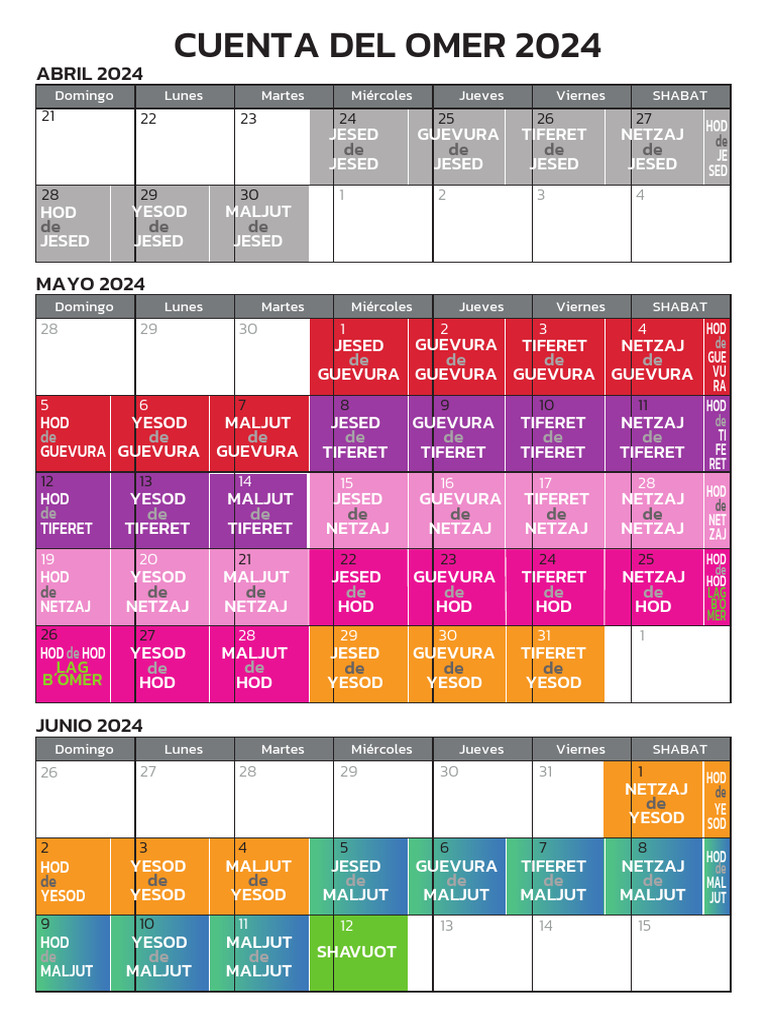 Omer 2024 Calendario | PDF