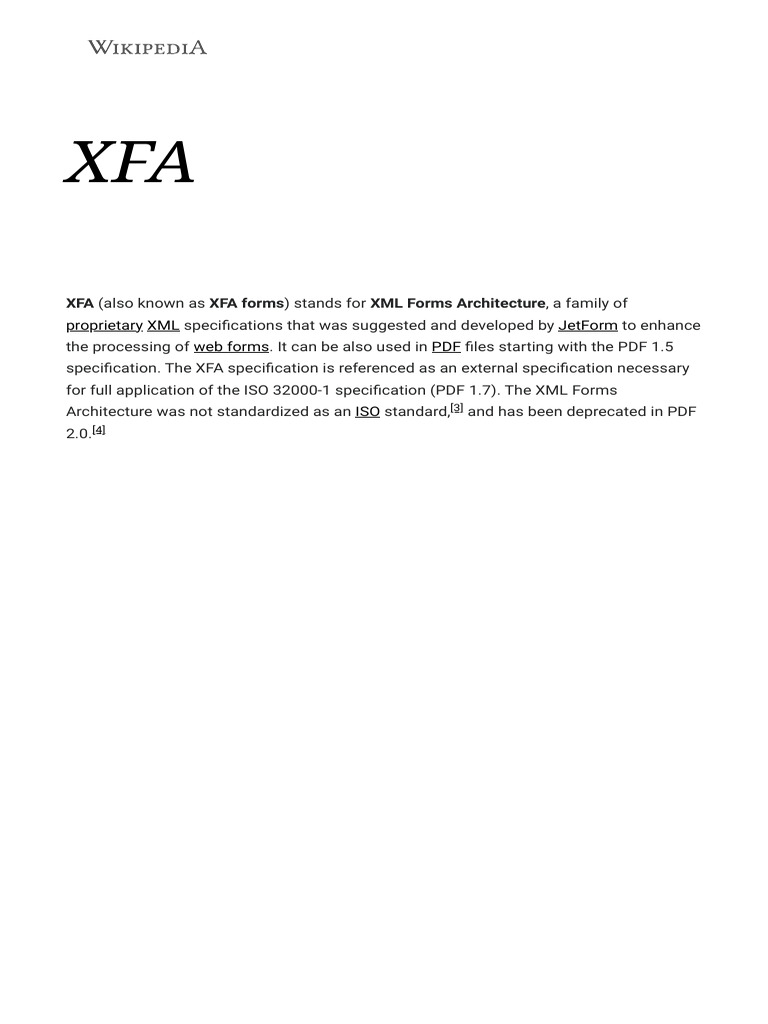 XFA - Wikipedia | PDF | Computing | Computer File