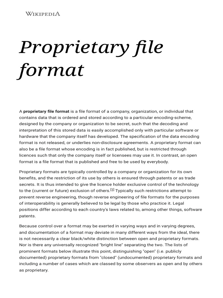 Proprietary File Format - Wikipedia | PDF | Proprietary Software | Computing