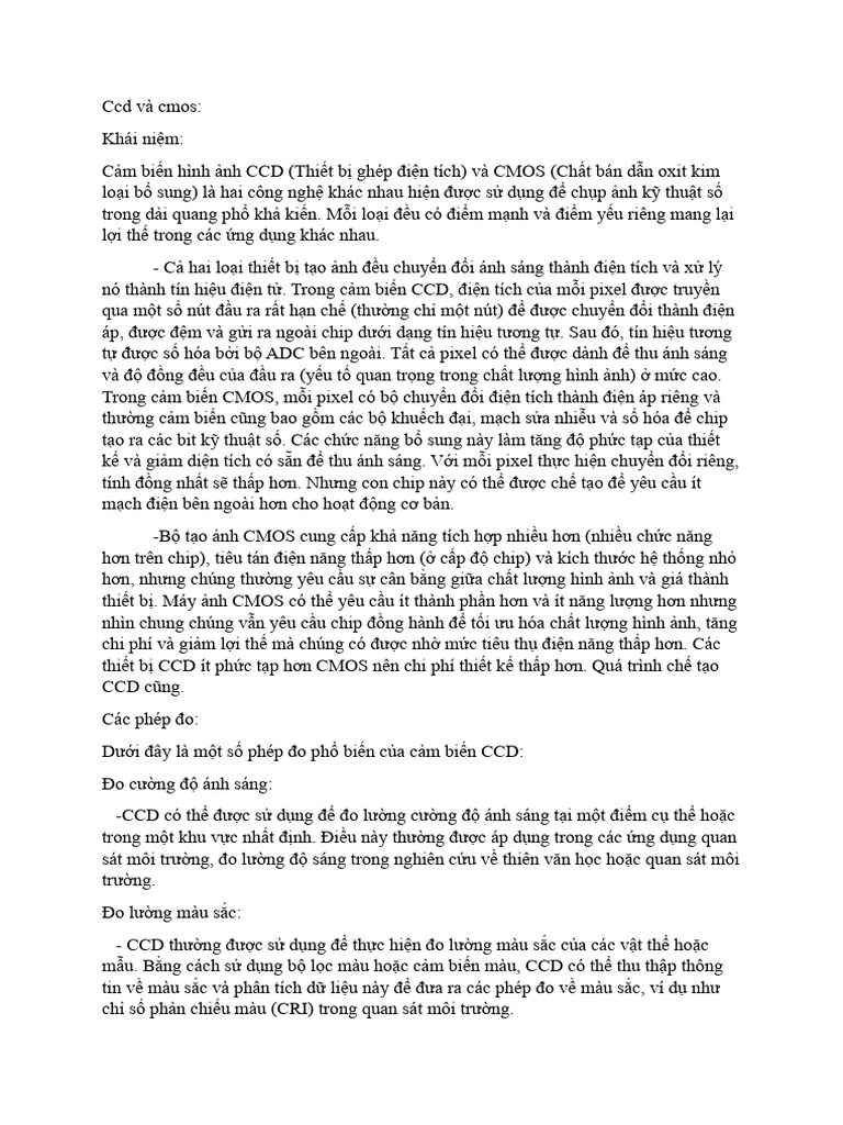 CCD Và Cmos | PDF