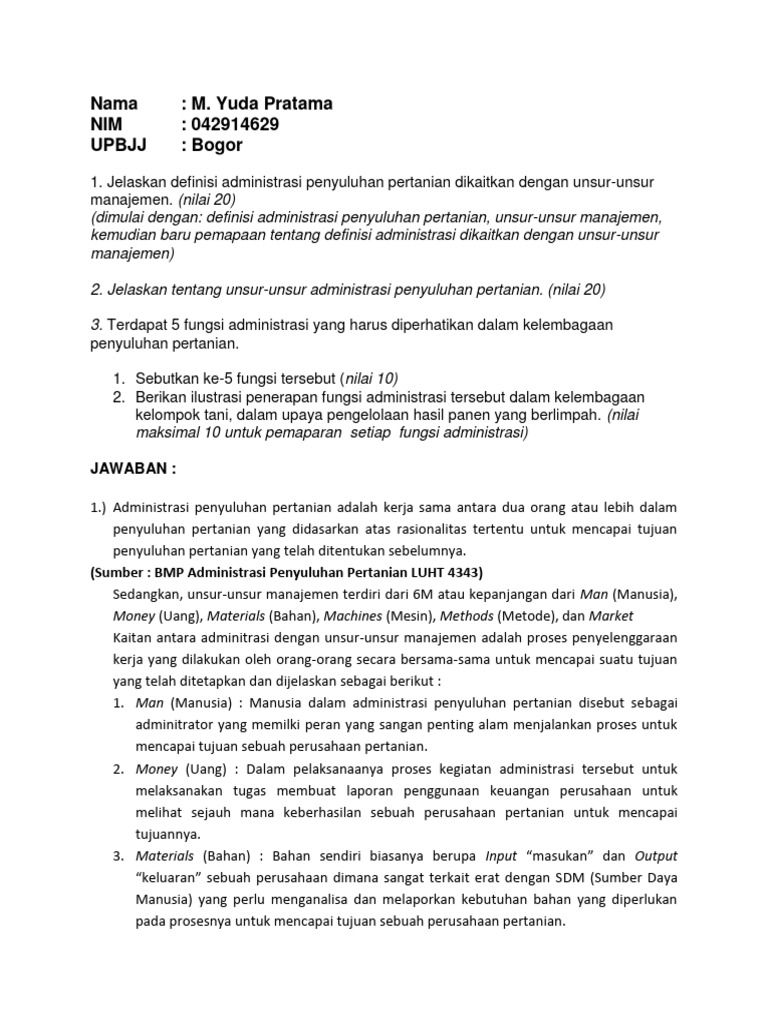 M. Yuda Pratama - 042914629 - Tugas 1 - LUHT4343 | PDF | Bisnis | Ilmu Sosial