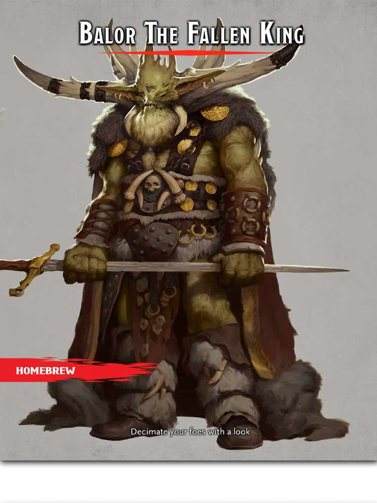 Balor The Fallen King - GM Binder | PDF | Sword