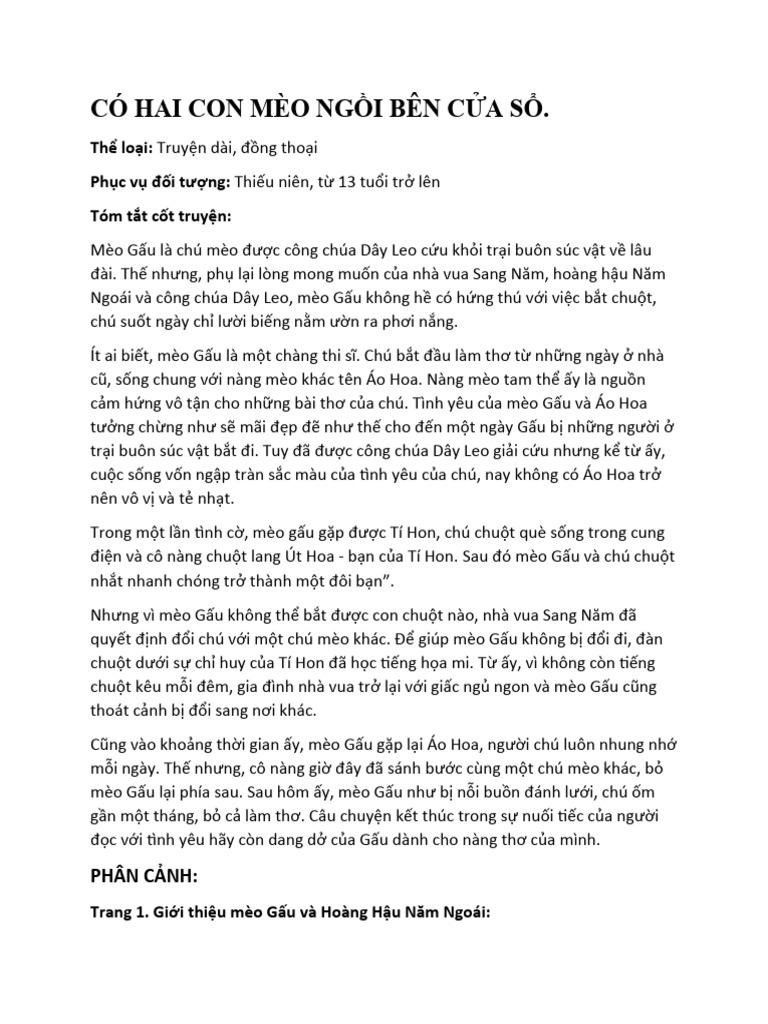 Co hai con meo ngoi ben cua so | PDF