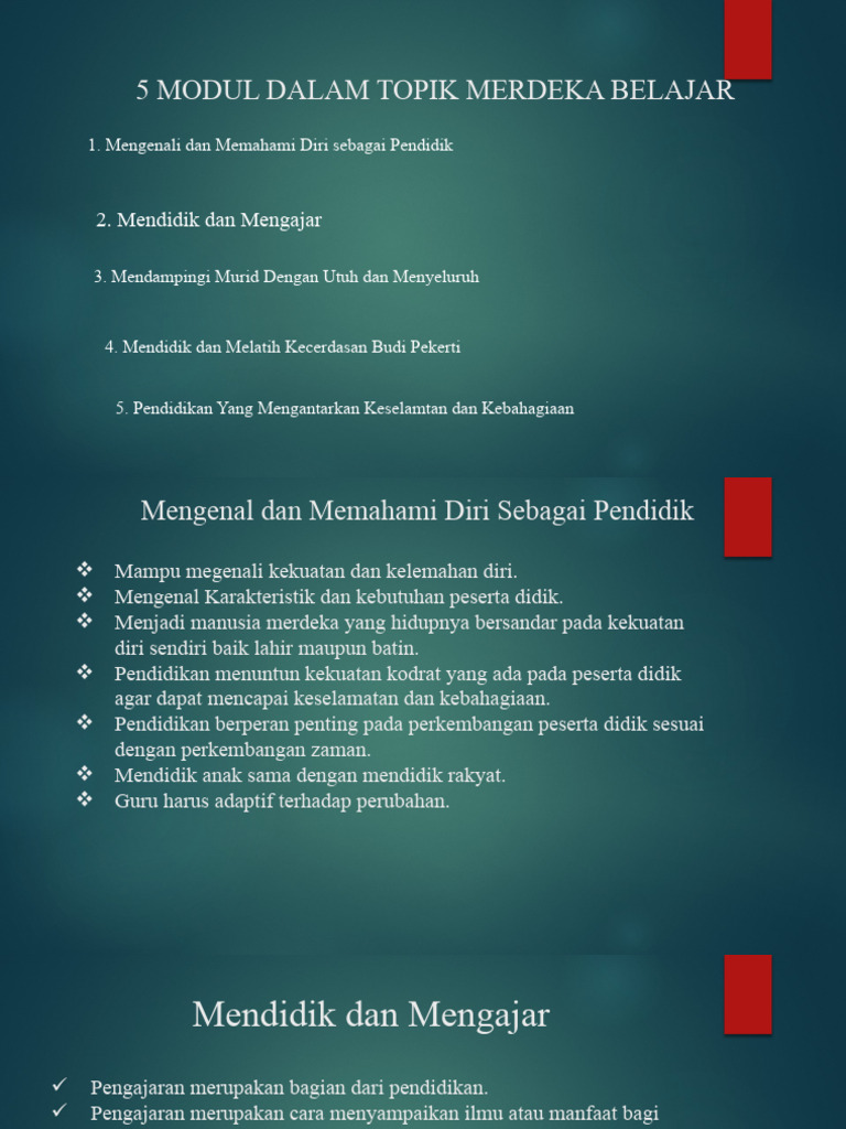 5 Modul Merdeka Belajar untuk Pendidik | PDF | Karier & Perkembangan