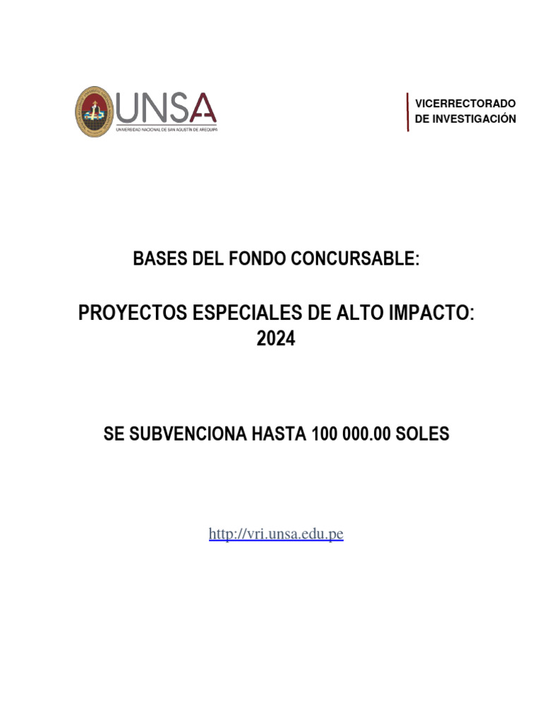 Bases Impacto | PDF | Presupuesto | Evaluación