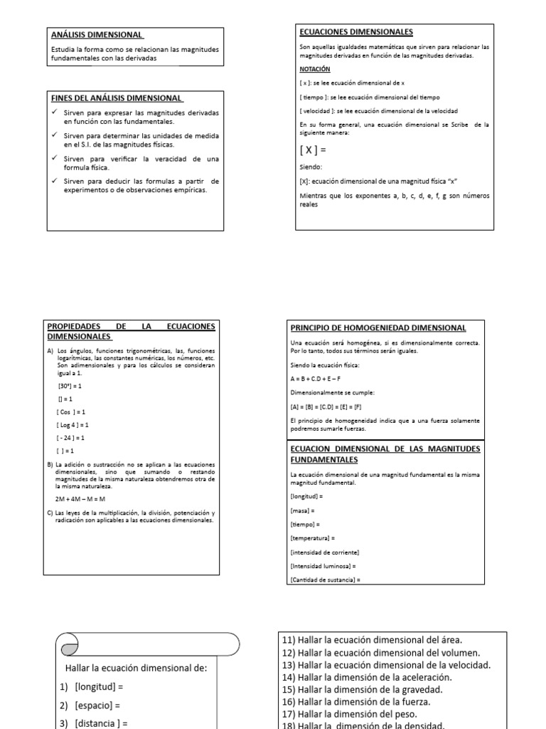 Ecuaciones Dimensionales | PDF | Fenomeno fisico | Mecanica clasica