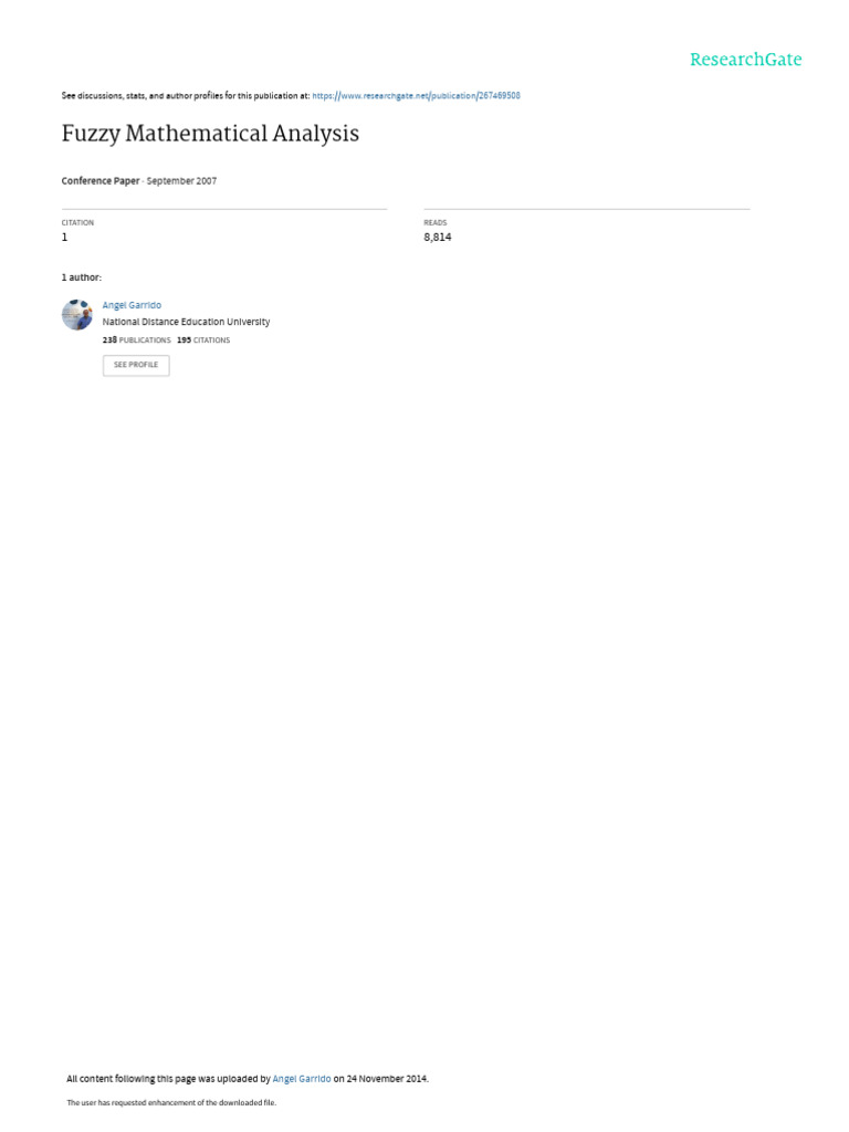 Fuzzy Mathematical Analysis | PDF | Mathematics | Mathematical Concepts