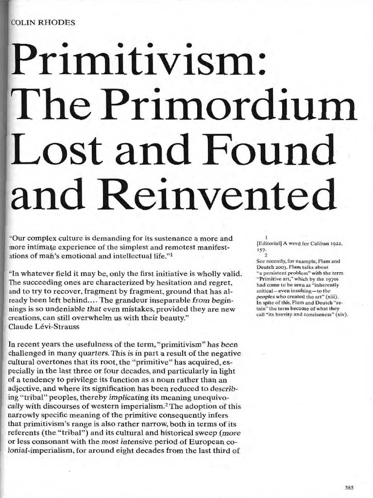 Primitivism - The - Primordium - Lost - and - Found by Colin Rhodes ...