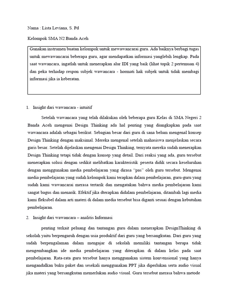 T6. Demonstrasi Kontekstual - Lista Leviana | PDF | Karier & Perkembangan