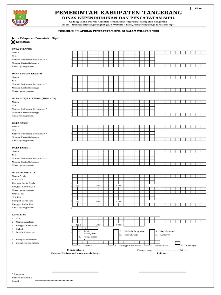 F2-01 Kabupaten Tangerang Permendagri 109 Tahun 2019 (1) - 8 | PDF