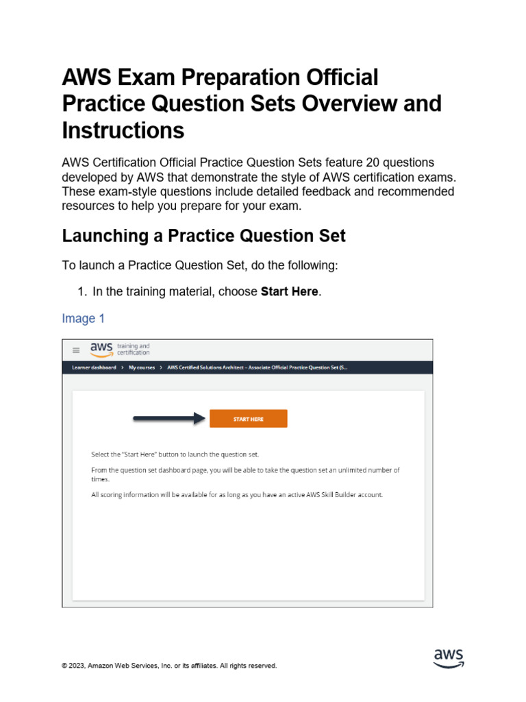 AWS Exam Preparation Official Practice Question Sets Overview and ...
