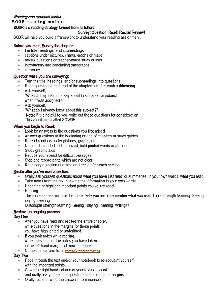 Reading and Research Series | PDF | Disciplines | Cognition