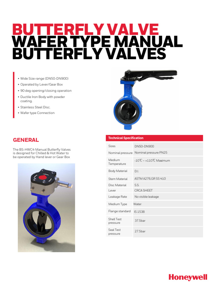 Wafer Type Manual Butterfly Valves | PDF | Valve | Industrial Processes