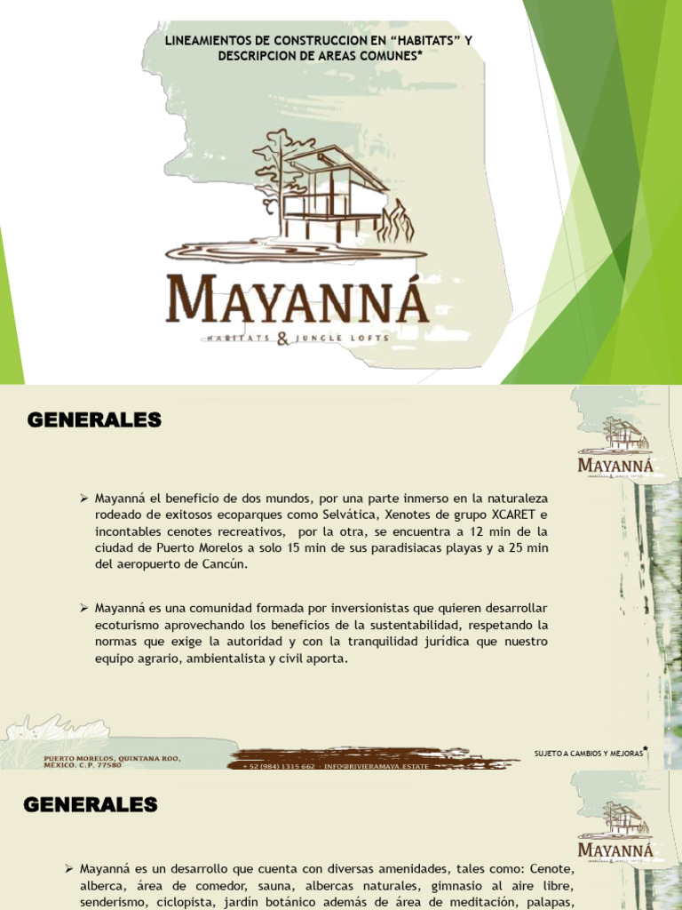 Lineamientos de Construccion en Habitats y Descripcion de Areas Comunes ...