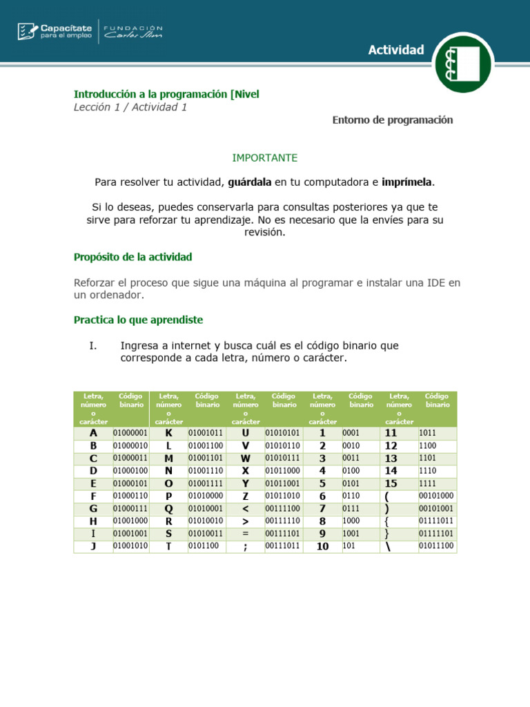 Ip-Lección 01 Tarea 01 | PDF | Lenguaje ensamblador | Lenguaje de programación