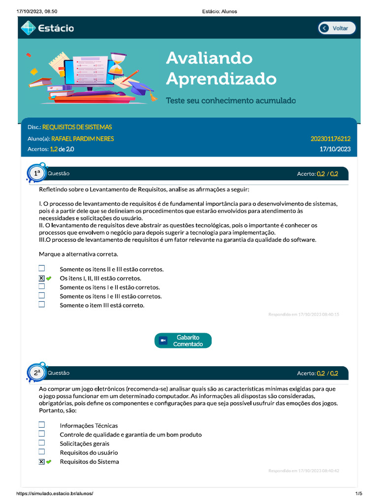 Simulado Requisto de Sistema | PDF