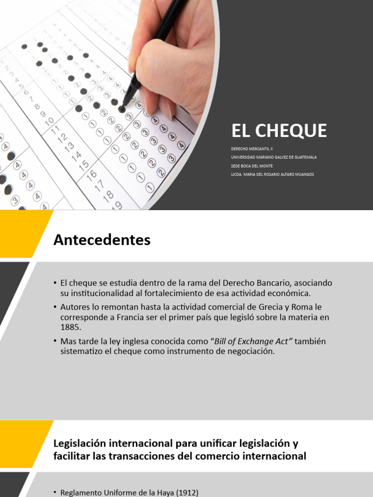 Todo sobre el Cheque en Derecho Mercantil | PDF | Cheque | Bancos