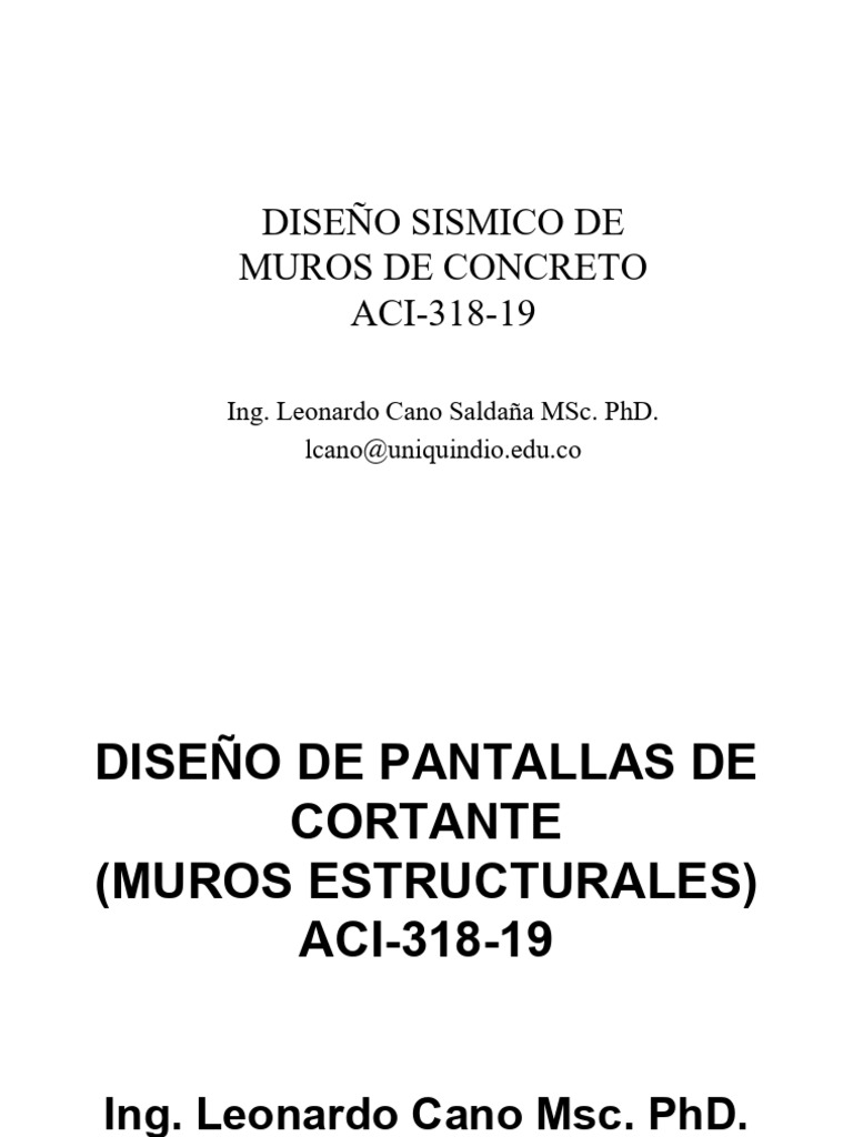 5 Diseño de Muros Estructurales - ACI-318-19 | PDF | Doblar | Fundación (Ingeniería)