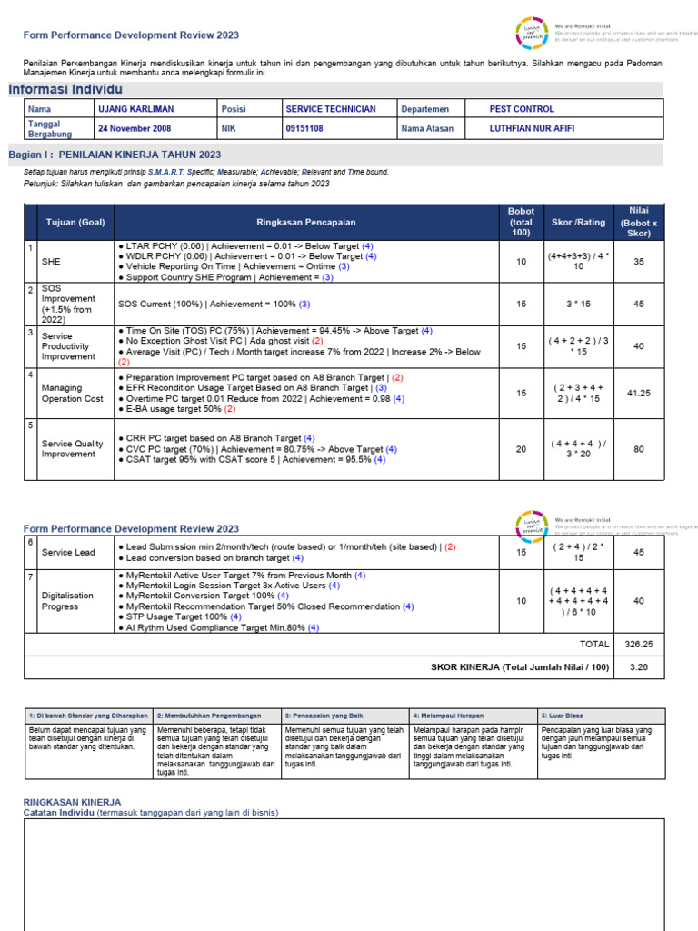 Formulir PDR 2023 - Ujang Karliman | PDF