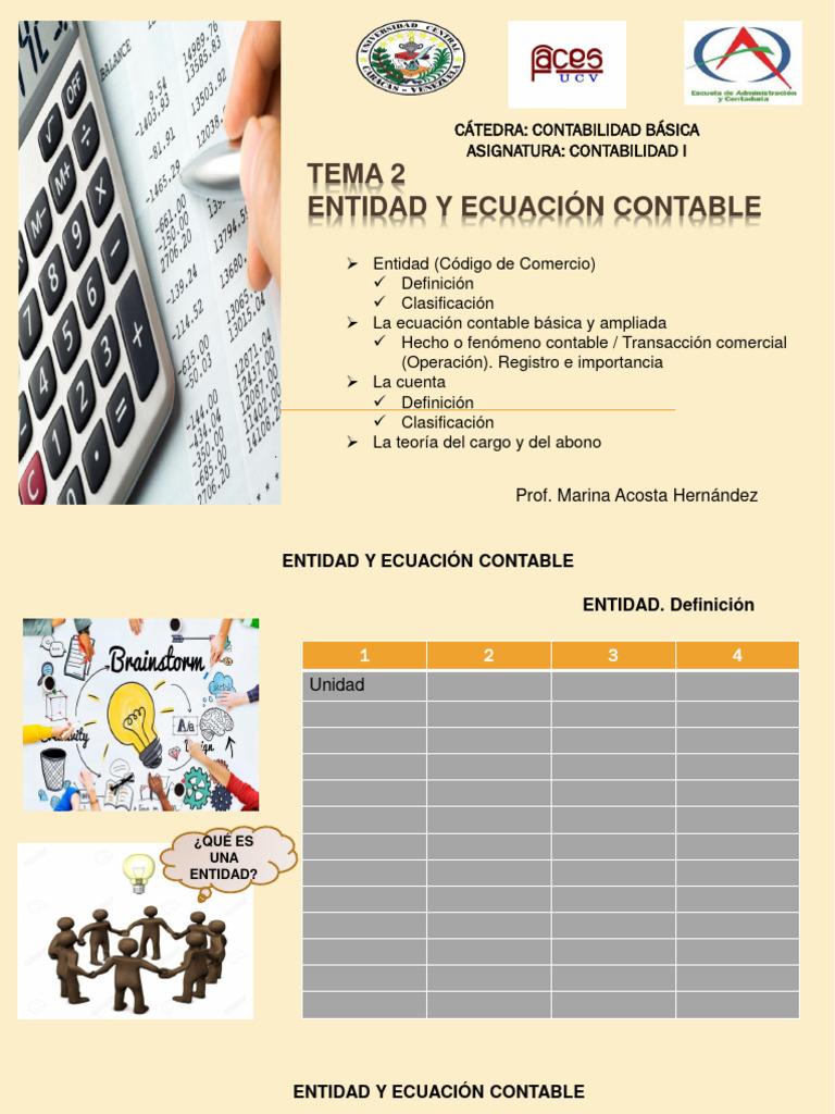 Tema 2. Entidad y Ecuación Contable | Descargar gratis PDF ...