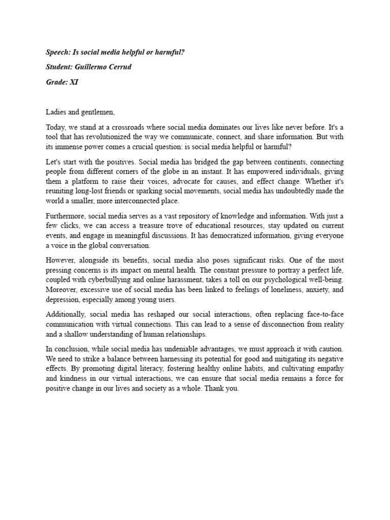 Speech of Social Media | PDF | Social Science