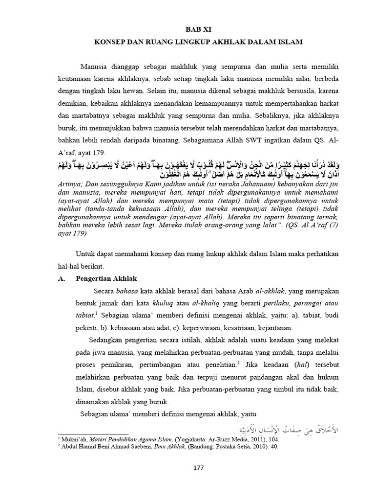 Bab Xi Akhlak Dan Macam-Macam Akhlak | PDF