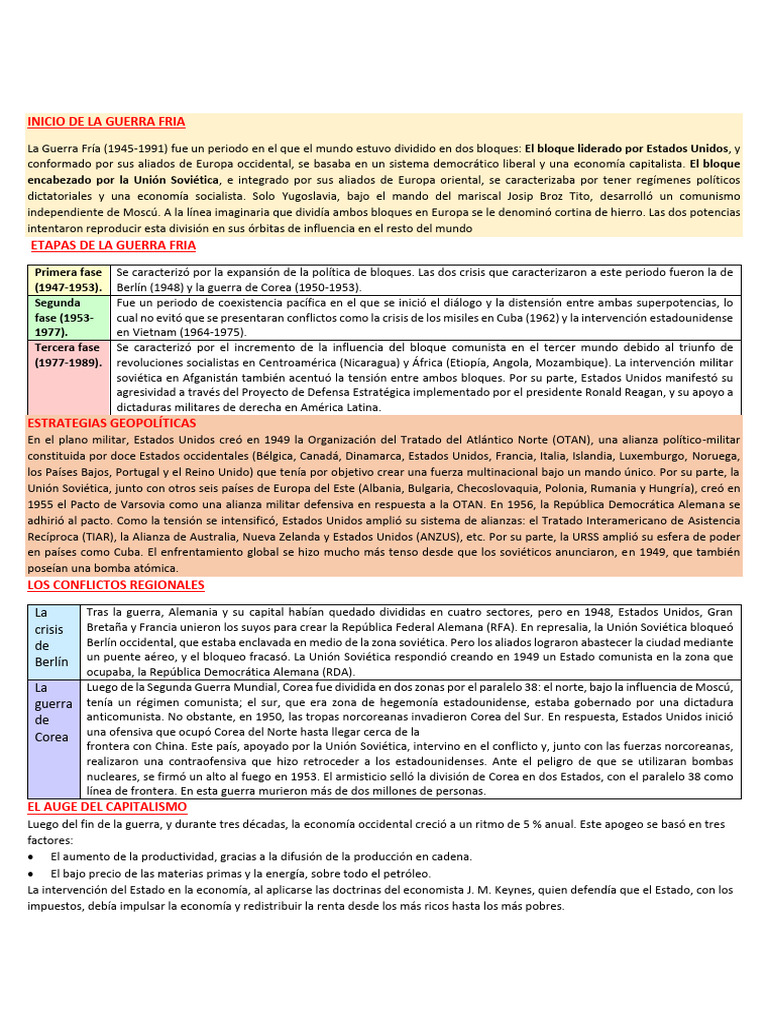 FICHA 5 CC, SS. 5to Grado | PDF | Guerra Fría | OTAN