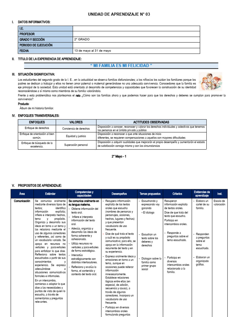 2° Grado - Unidad de Aprendizaje #3 | PDF | Números | Geometría