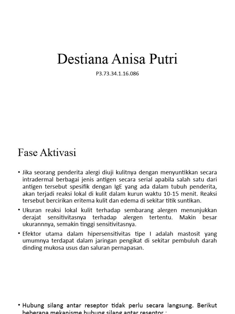 Aktivasi Mastosit dan Mediator Alergi | PDF | Sains & Matematika