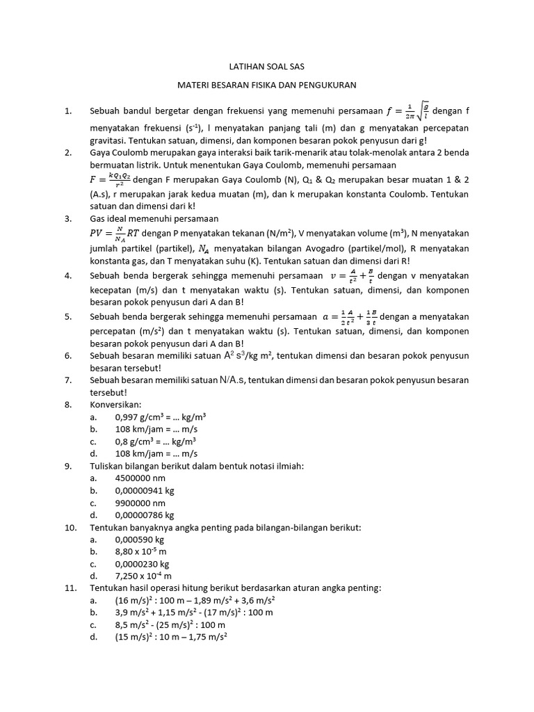 Latihan Soal Sas | PDF