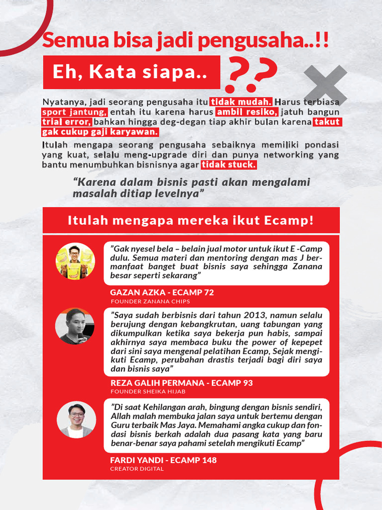 Informasi Seputar Ecamp | PDF | Karier & Perkembangan