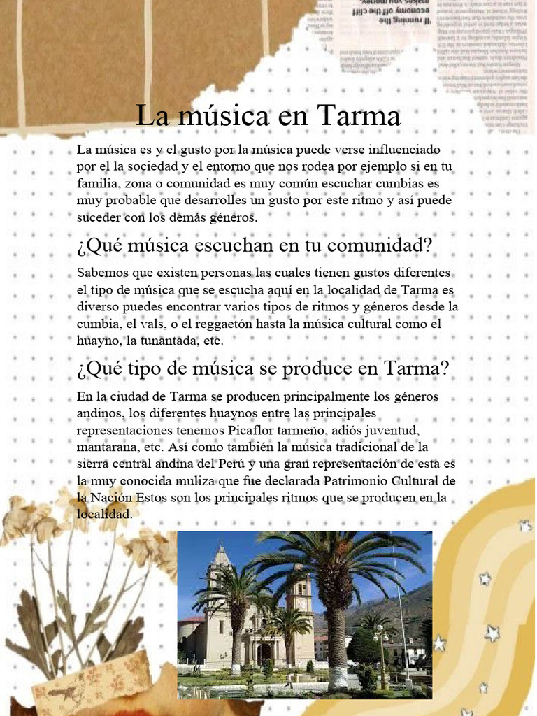 TEXTO EXPOSITIVO ARTE Y CULTURA La Música en Tarma | PDF