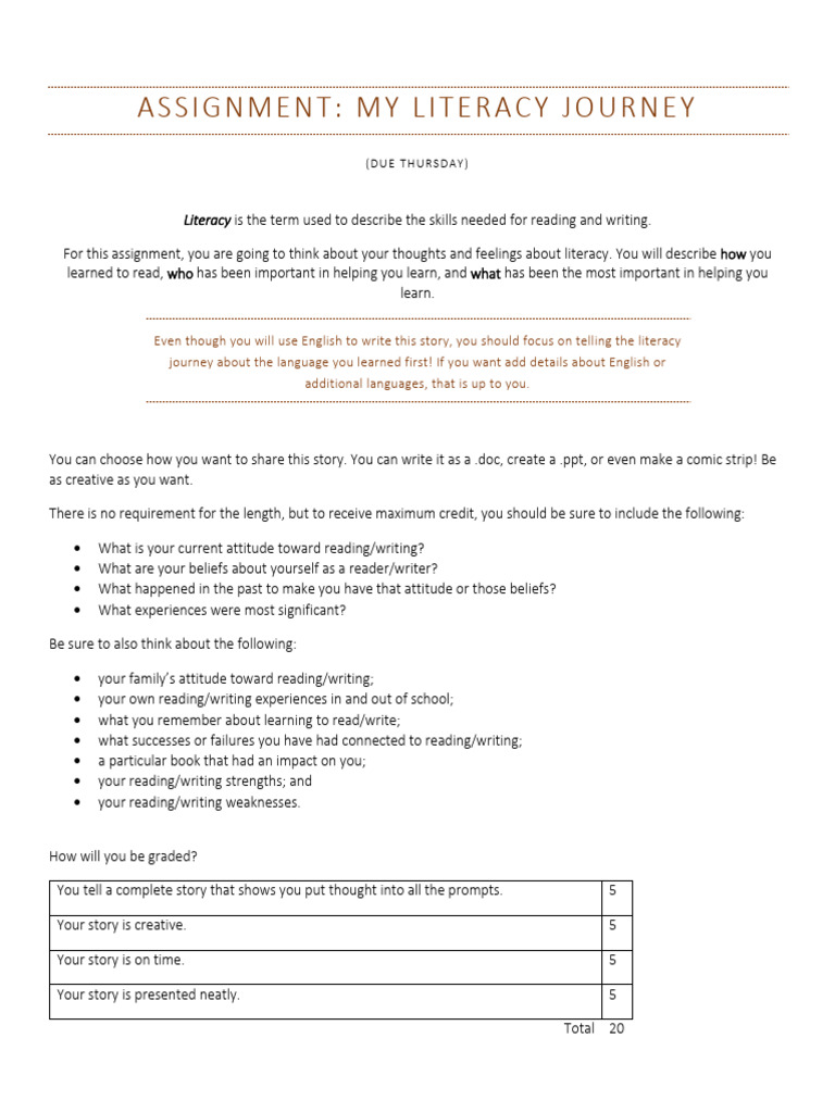 Literacy Journey | PDF