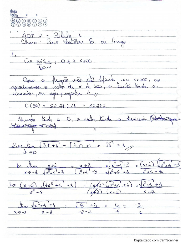 AOP 2 - Cálculo | PDF