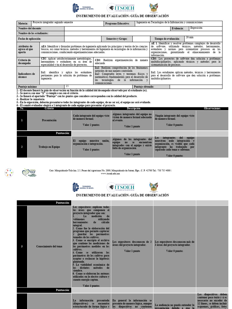 Rubrica Proyecto Integrador 2do-2024 | PDF | Ingeniería | Software