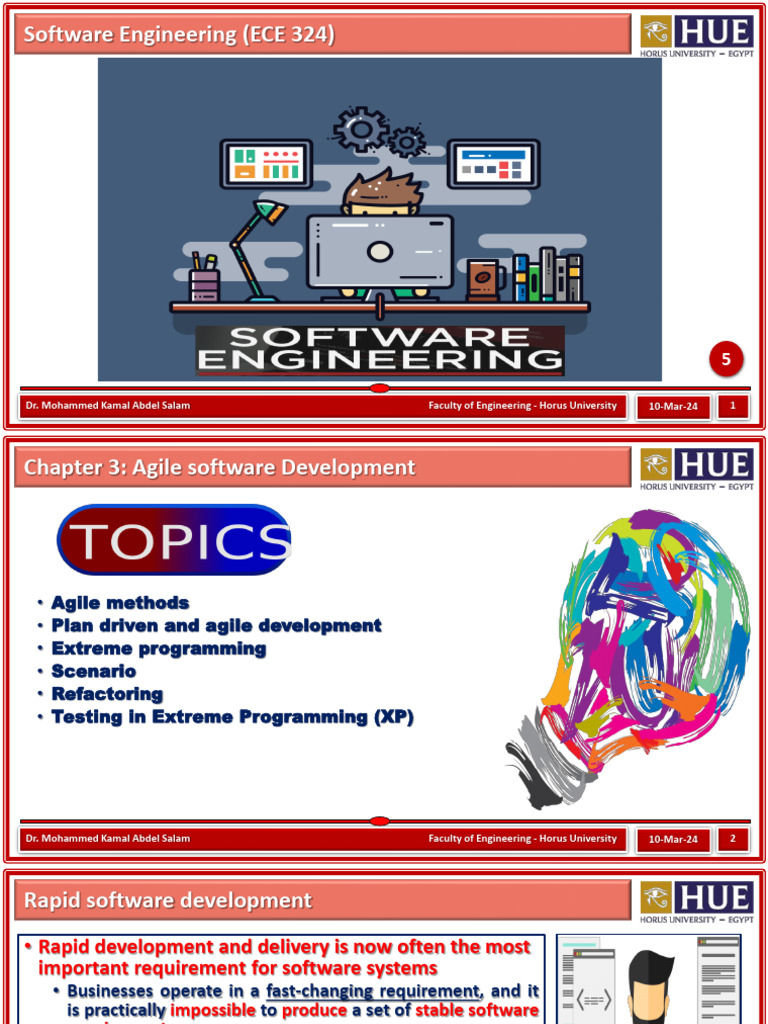 Lecture 5 Software Engineering Dr Mohammed Kamal Pdf Agile Software Development Software 5200