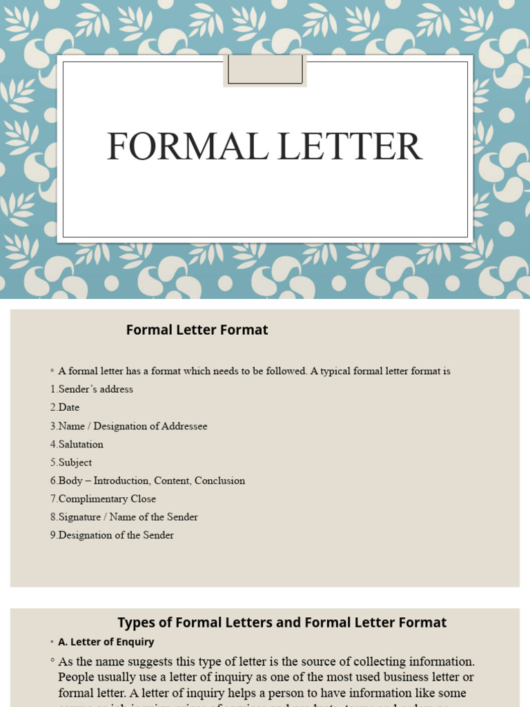Formal Letter Writing Guide | PDF